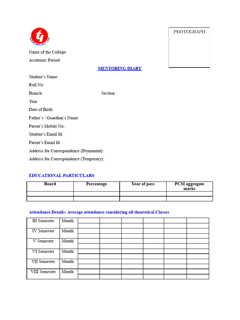 Mentor Diary | PDF