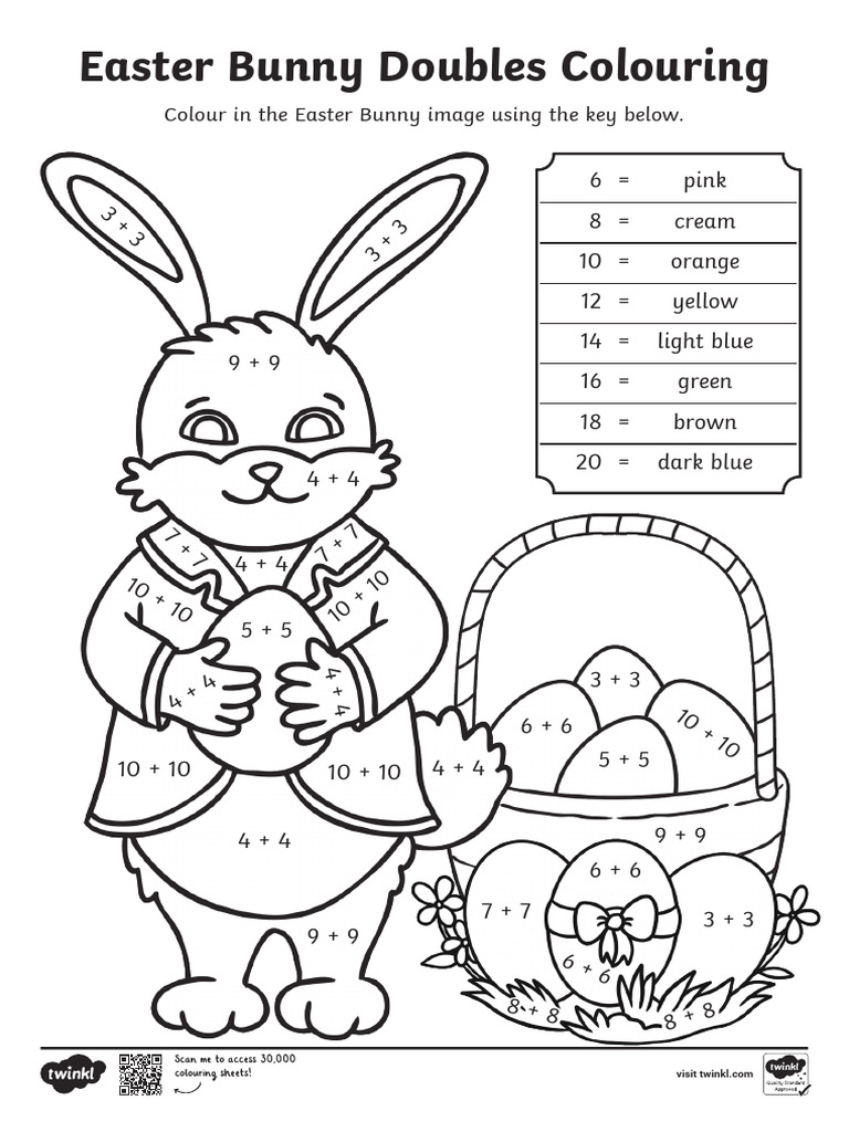 T M 1738912861 Easter Bunny Doubles Colouring Worksheet Ver 1 | PDF