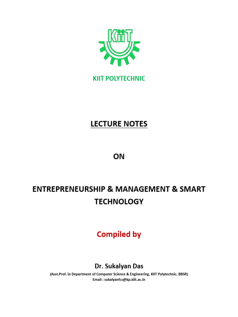 Study-Material 5th Cse Emst-1 | PDF | Entrepreneurship | Sole ...