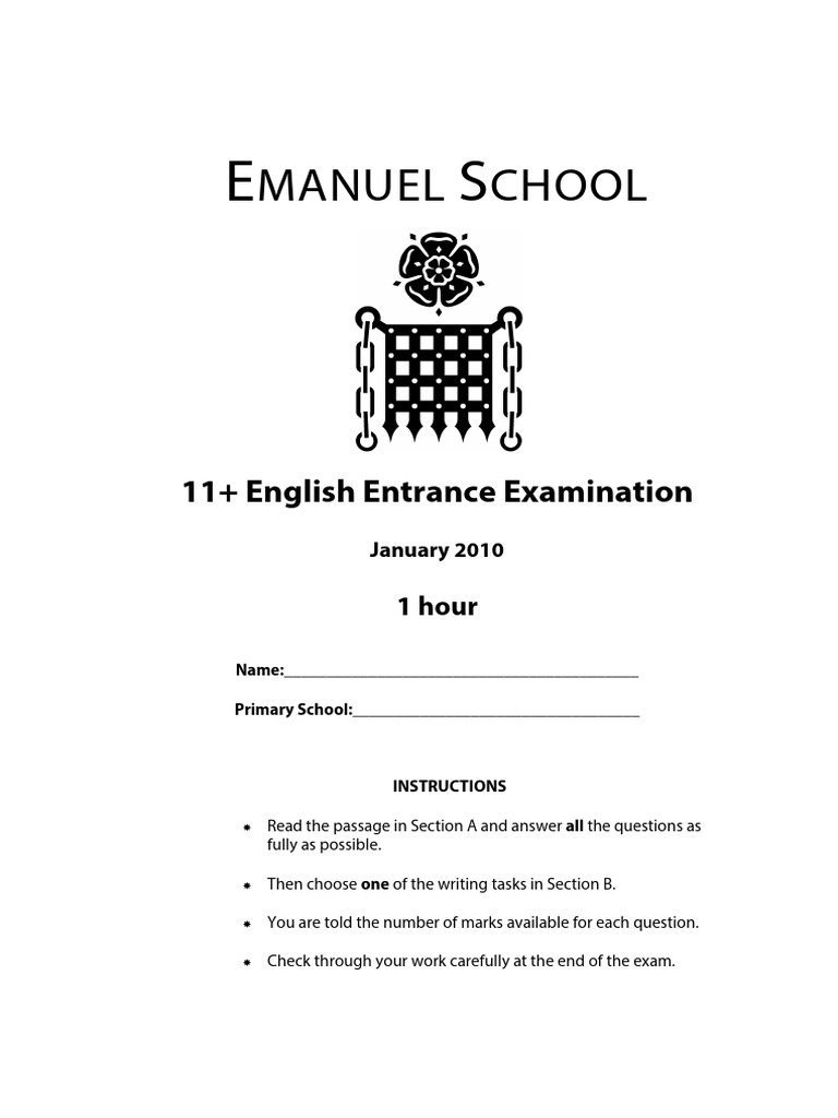 11+ English Exam: Comprehension & Writing | PDF