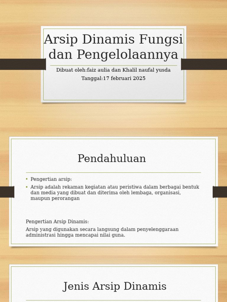 Arsip Dinamis Fungsi Dan Pengelolaannya | PDF