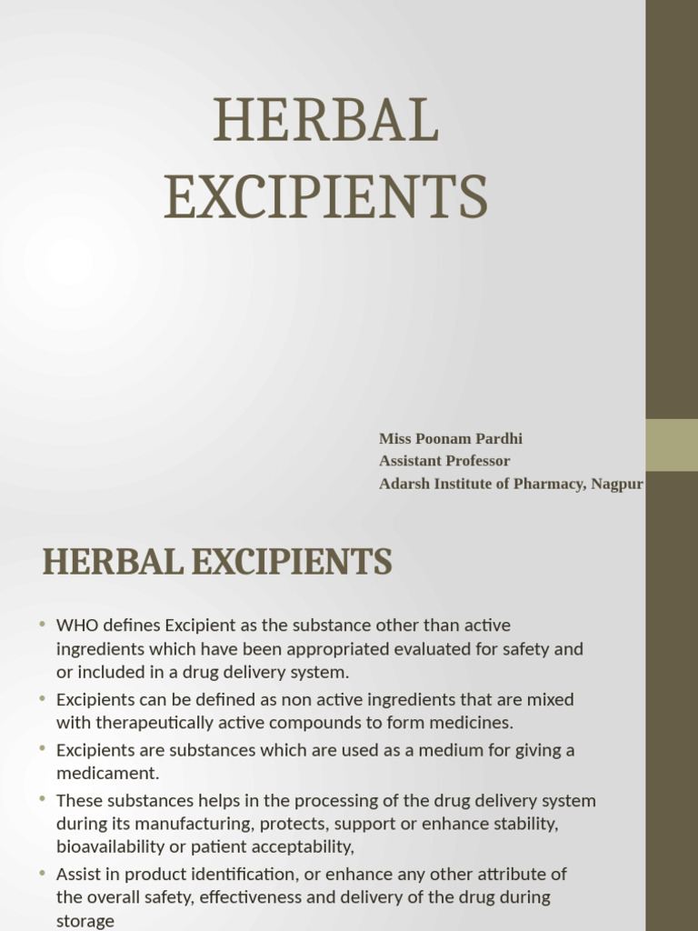 Herbal Excipients in Cosmetics | PDF | Tablet (Pharmacy)