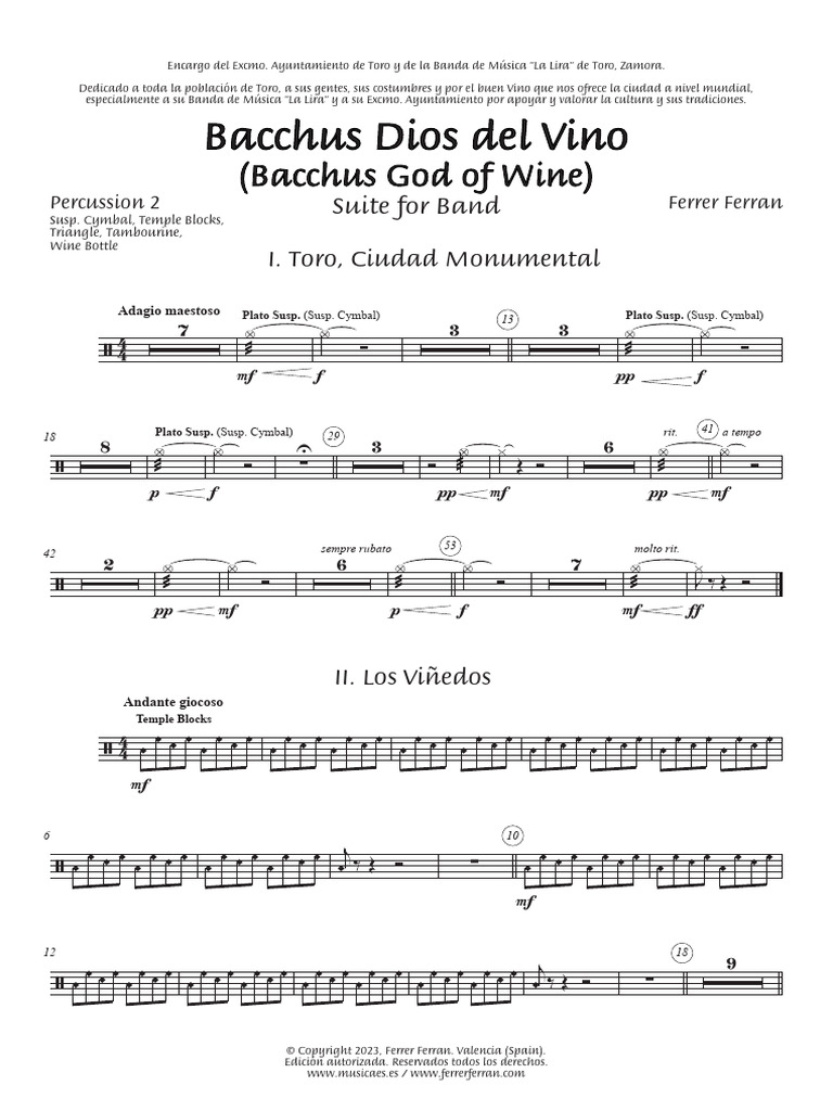 32 - Bacchus Dios Del Vino - Percussion 2 | PDF