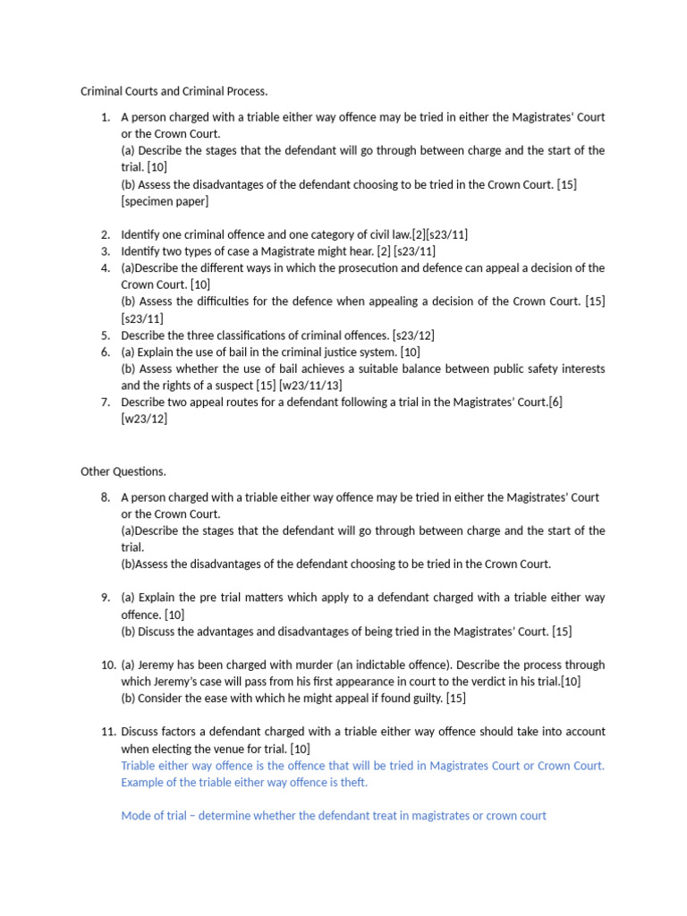Criminal Courts and Process | PDF | Magistrate | Crimes