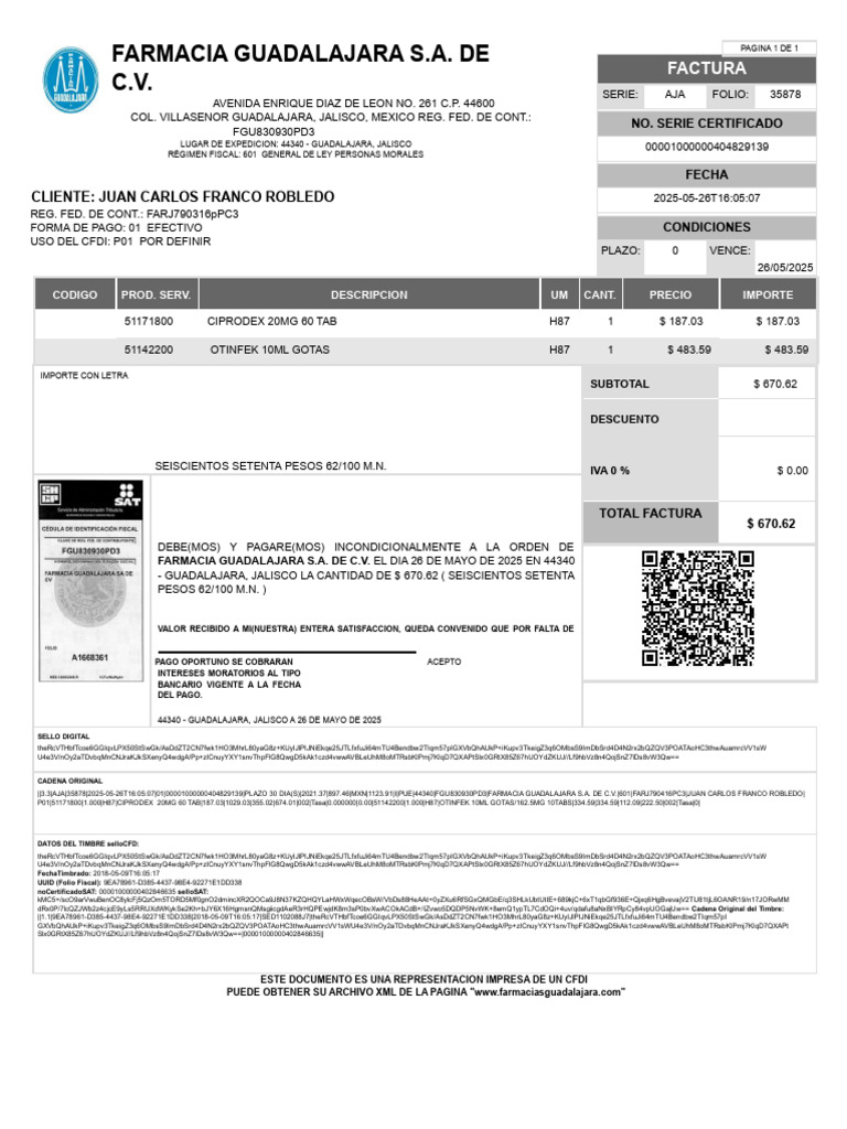 Documento (Factura Medicamento | PDF