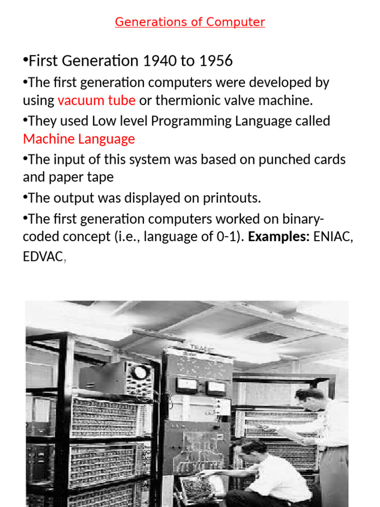Generation of Computer-1 | PDF | Computer Programming | Computer Engineering