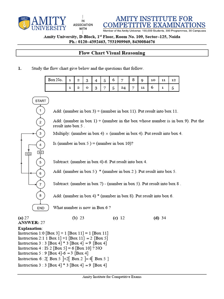 Flowchart Aptitude Test Instructions | PDF