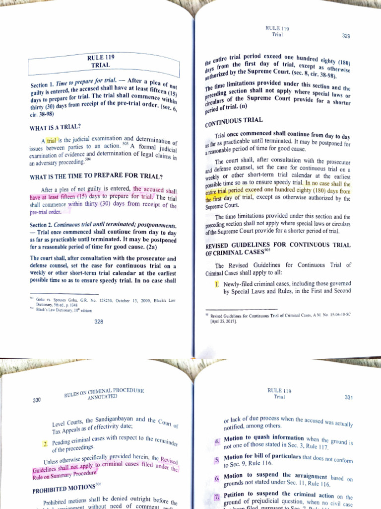 Rule 119 | PDF | Continuance | Prosecutor