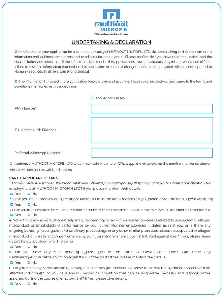 Undertaking & Declaration | PDF | Justice | Crime & Violence
