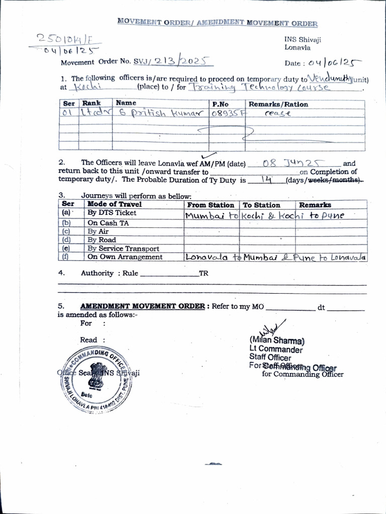Army Movement Order Template | PDF