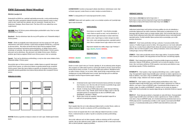 EWW Card Game Rules 0.3 | PDF