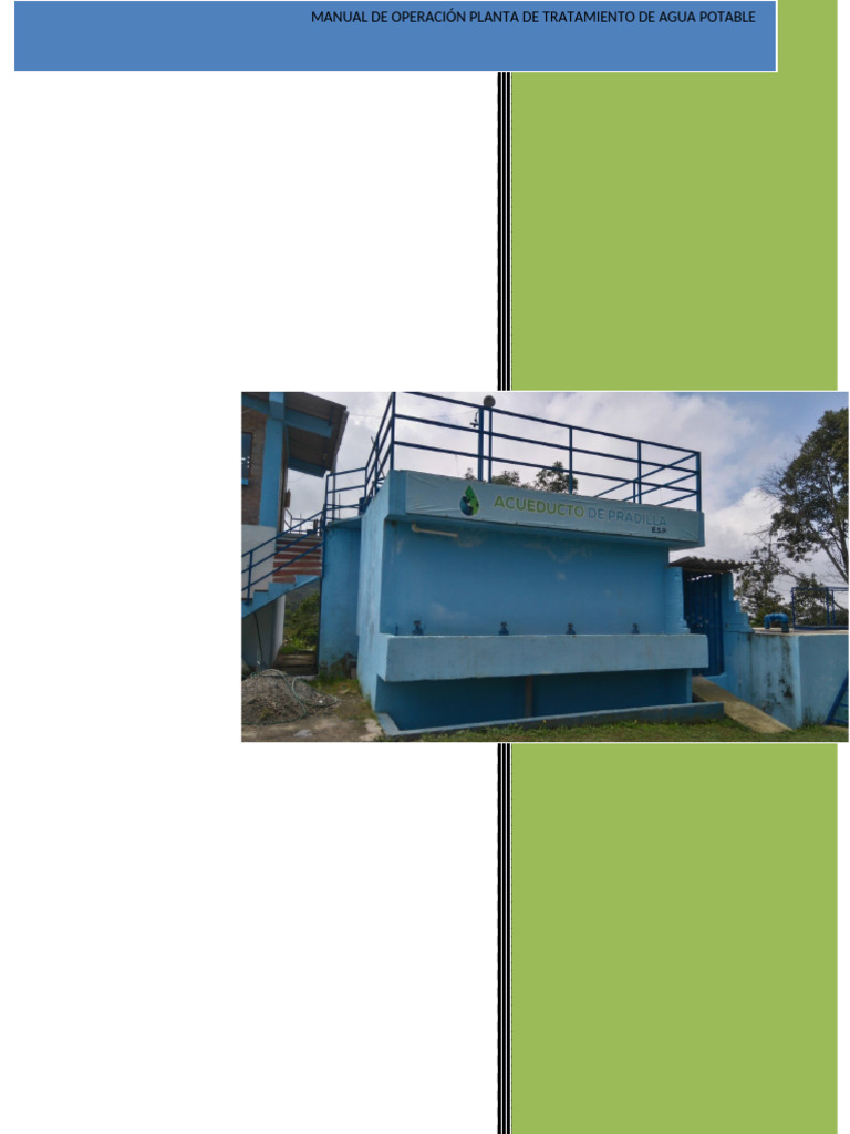 Manual de Operación Planta de Tratamiento de Agua Potable1 | PDF | Agua | Agua potable