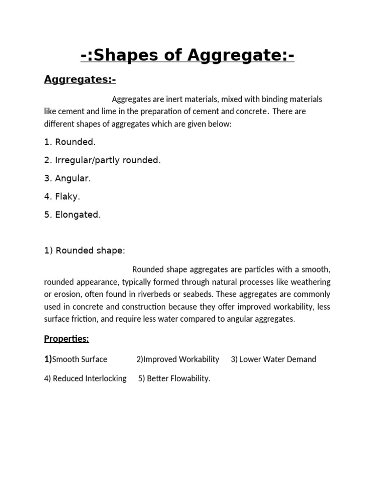 GE Aggregate Shape Assignment | PDF | Concrete | Construction Aggregate