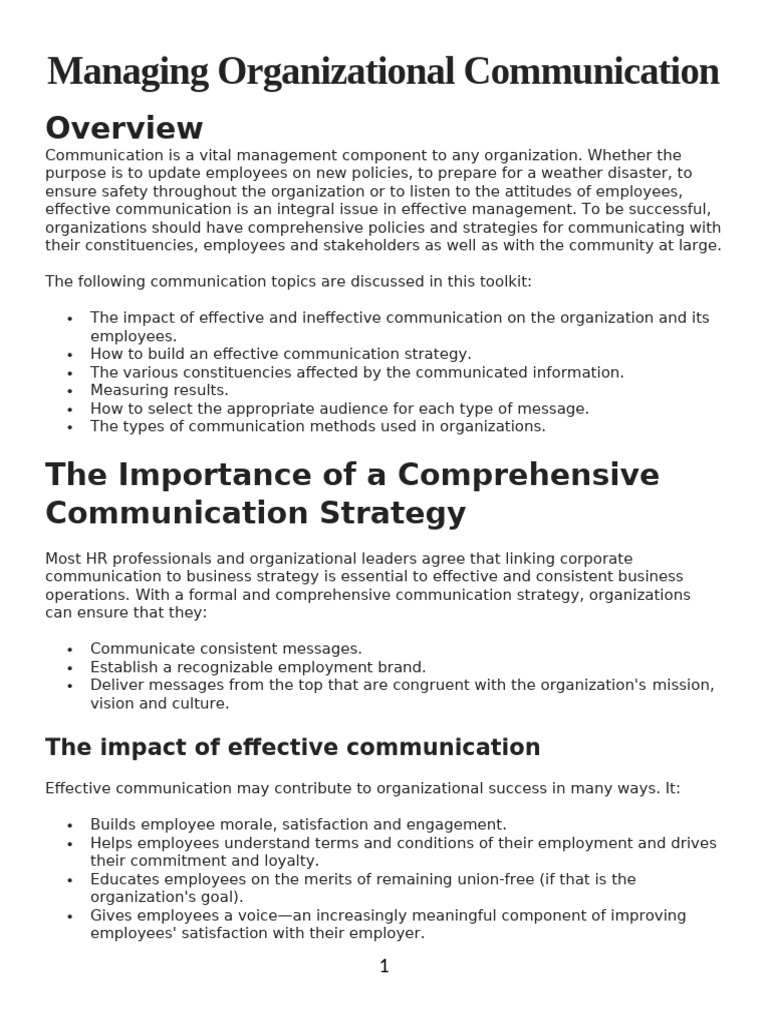 Managing Organizational Communication | PDF | Communication | Employment