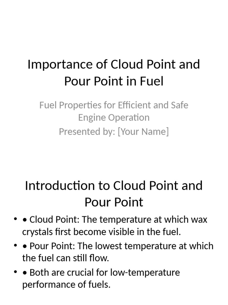 Cloud and Pour Point in Fuel | PDF