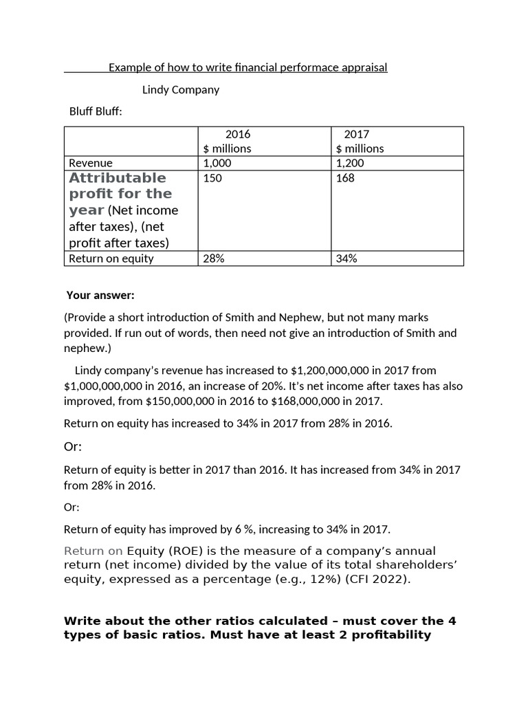 Example of How To Write Financial Statement Appraisal | PDF