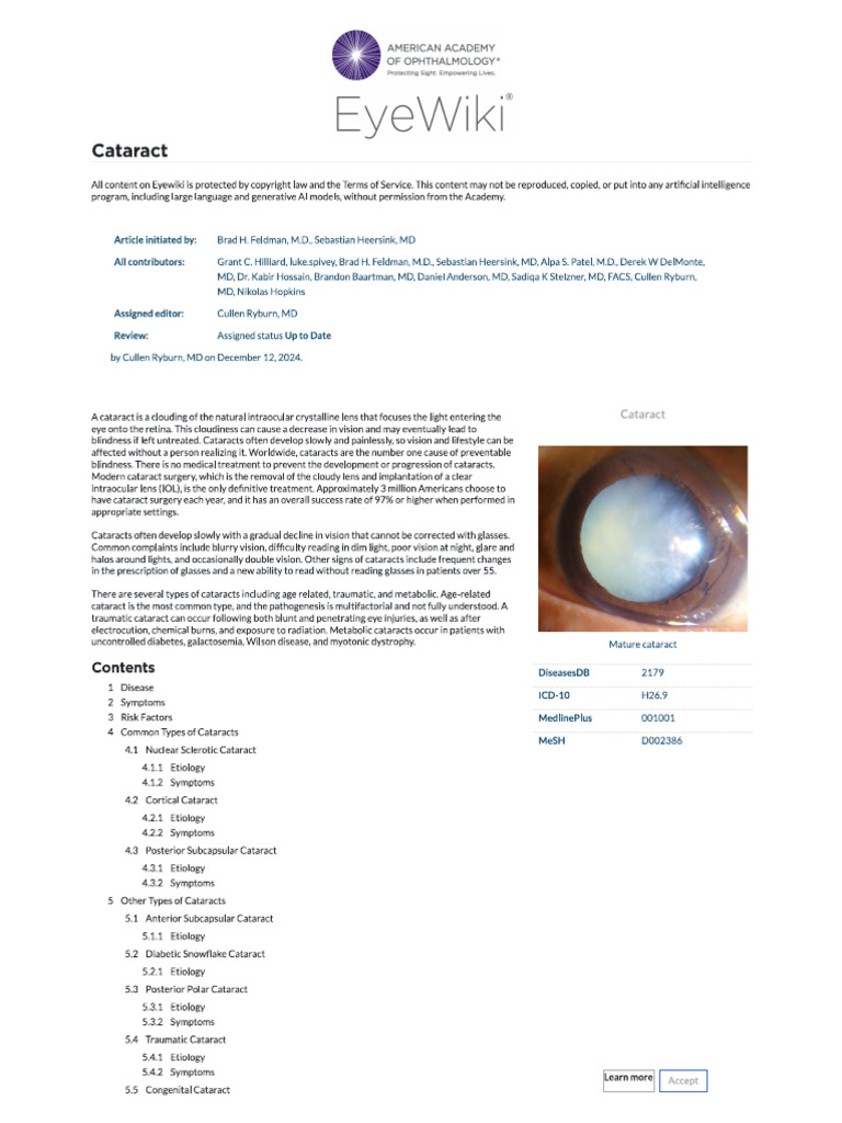 Cataract | PDF