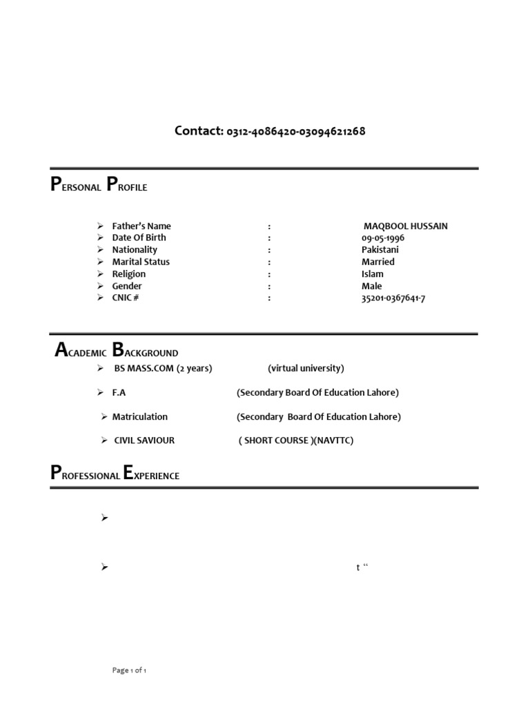 Rizwan Cv PDF | PDF