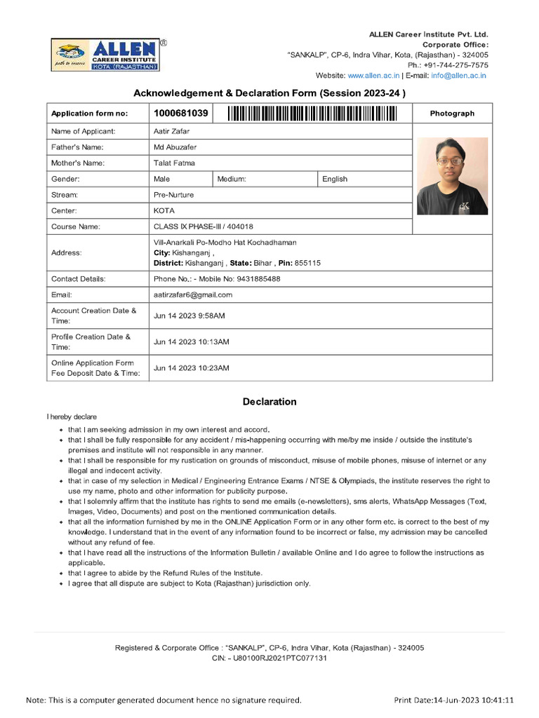 Aatir Zafar Allen | PDF