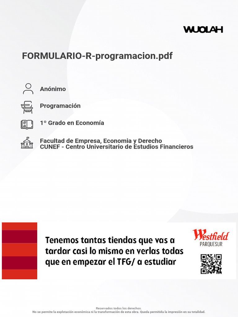 Wuolah Free FORMULARIO R Programacion | PDF