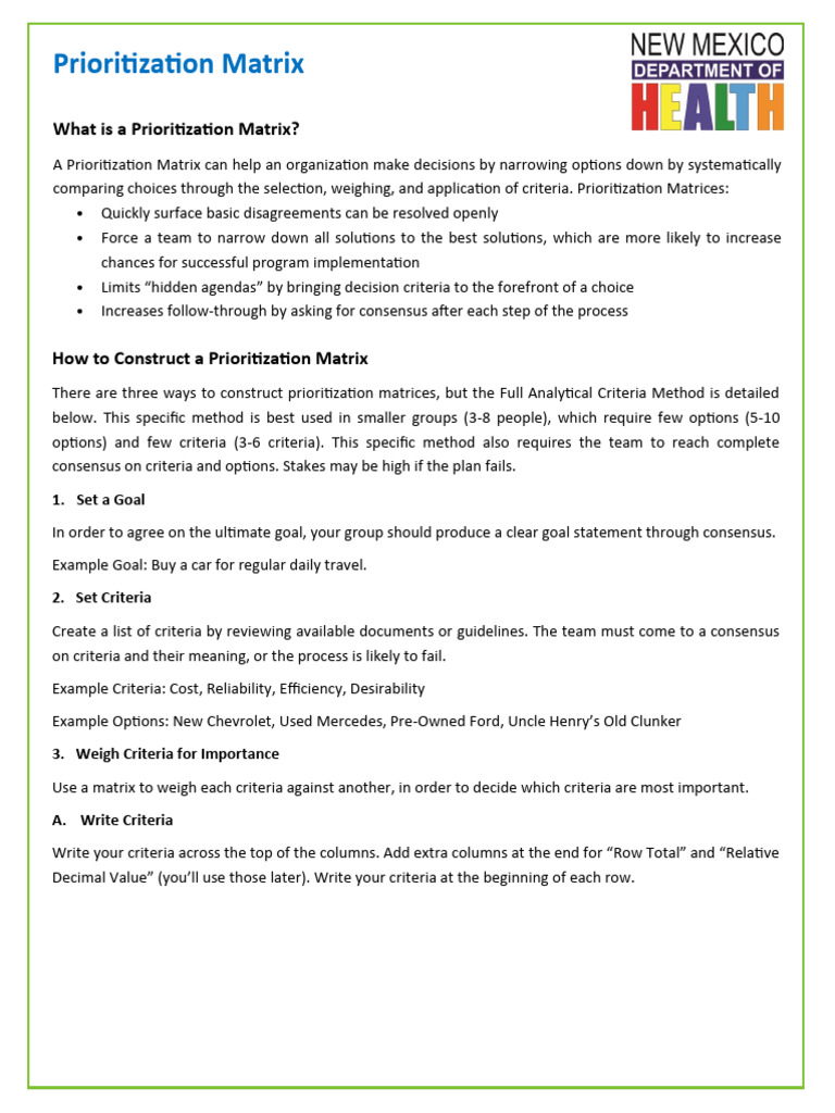Engineering Decision Matrix Guide | PDF | Matrix (Mathematics ...