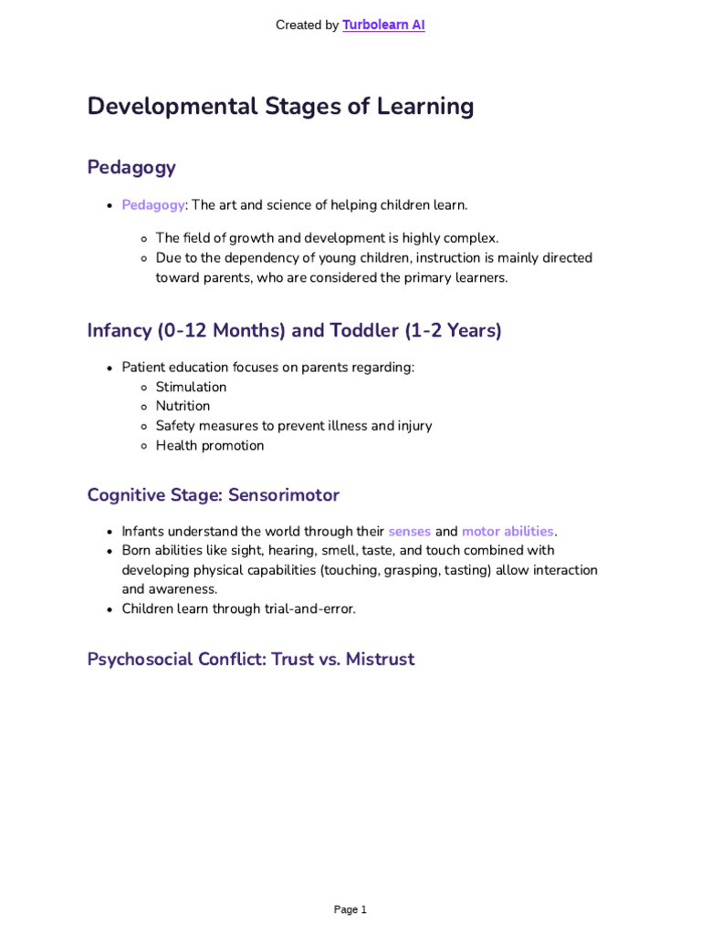 Developmental Stages of Learning: Pedagogy | PDF | Human Life Stages ...