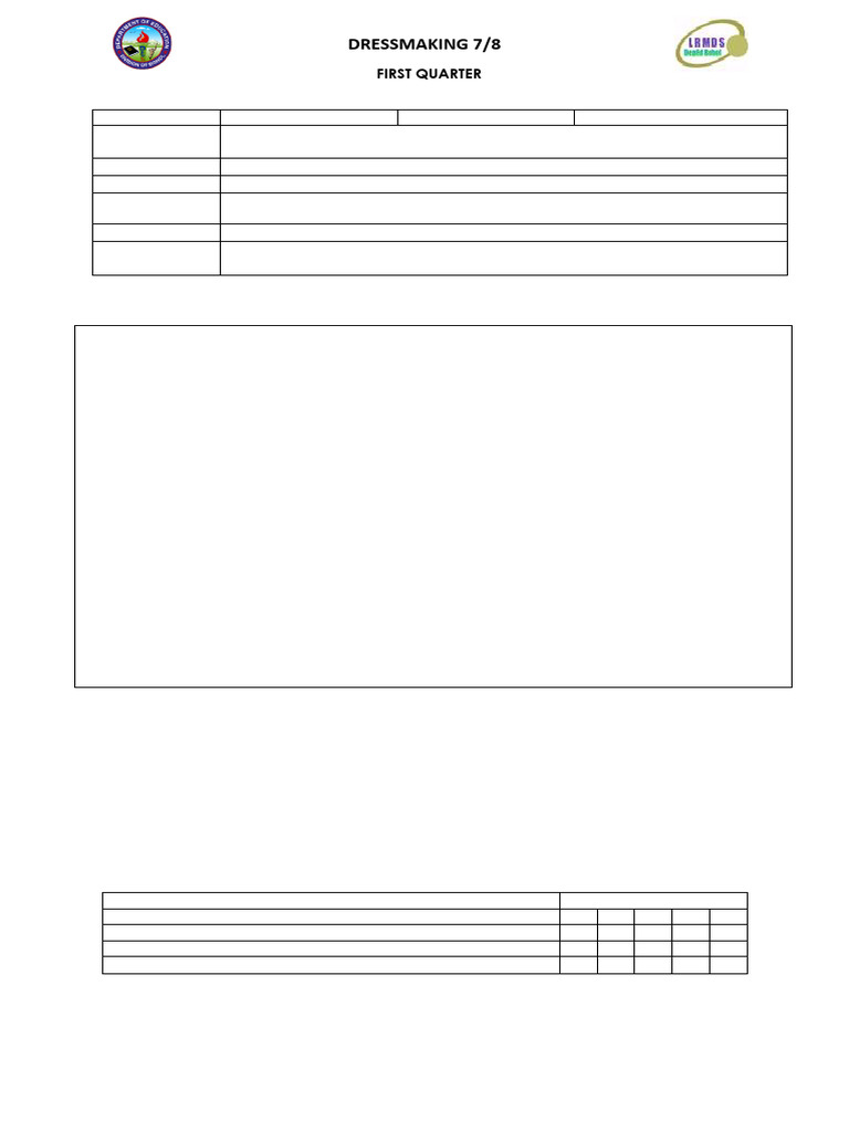TLE 7-8 TailoringDressmaking Q1 LASWk7 | PDF | Sewing Machine | Seam ...