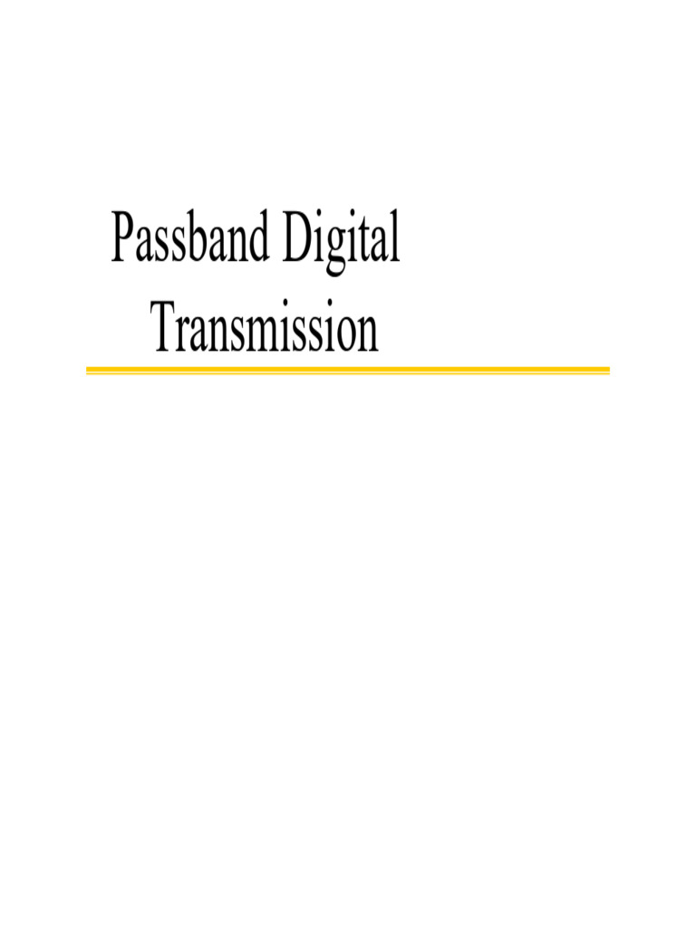 Lecture 6 - Passband Digital Transmission | PDF | Modulation | Electrical Engineering