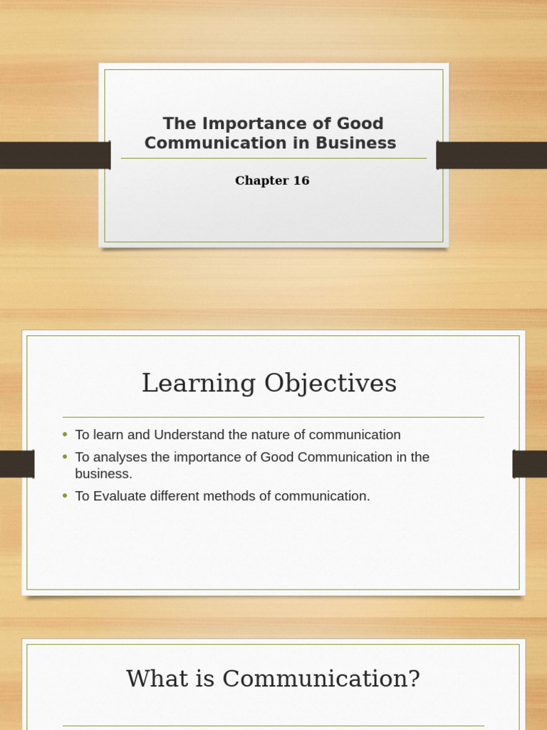 Ch16-The Importance of Good Communication in Business | PDF ...