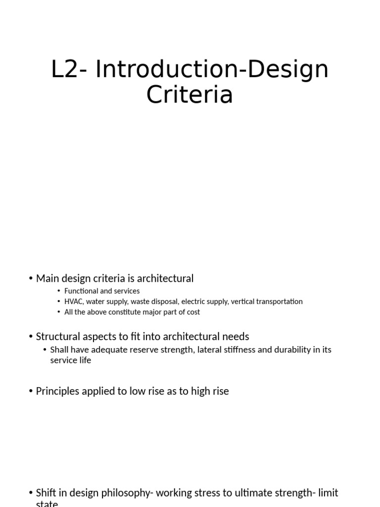 L2 Introduction Design Criteria | PDF | Strength Of Materials | Stiffness
