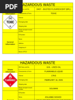 DENR Hazardous Waste Label Template | PDF