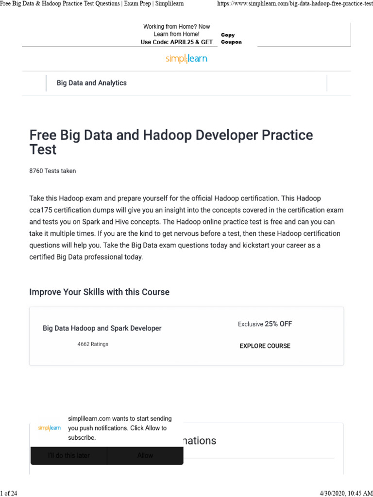 Questions DASCA | PDF | Apache Hadoop | Network Service