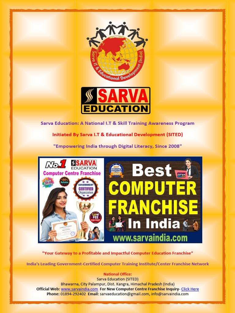 Sarva Education Computer Center Franchise Top Recognised Training ...
