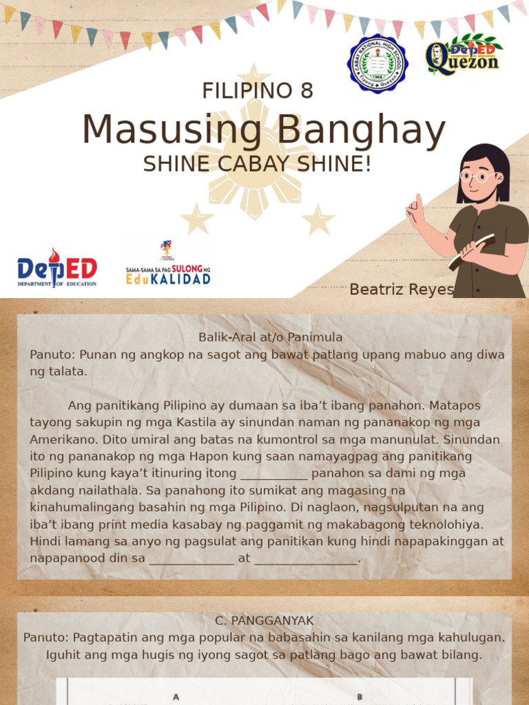 Masusing Banghay Aralin Sa Filipino | PDF