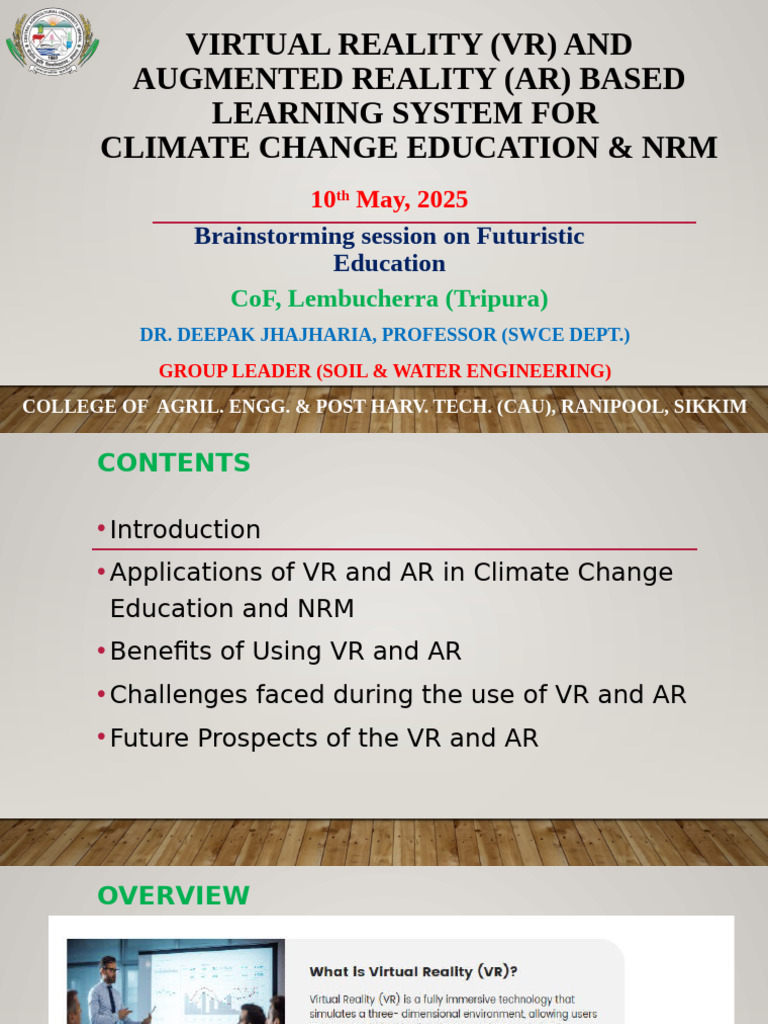 VR and AR Climate Change Education NRM | PDF
