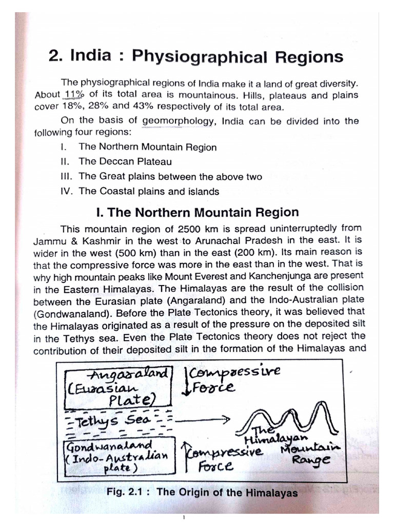 Physiographical Regions of India | PDF