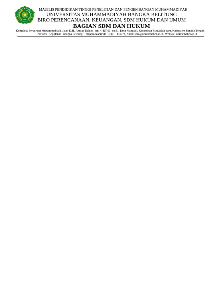 Form Data Diri - Calon Dosen Baru - UNMUH BABEL (2024) | PDF