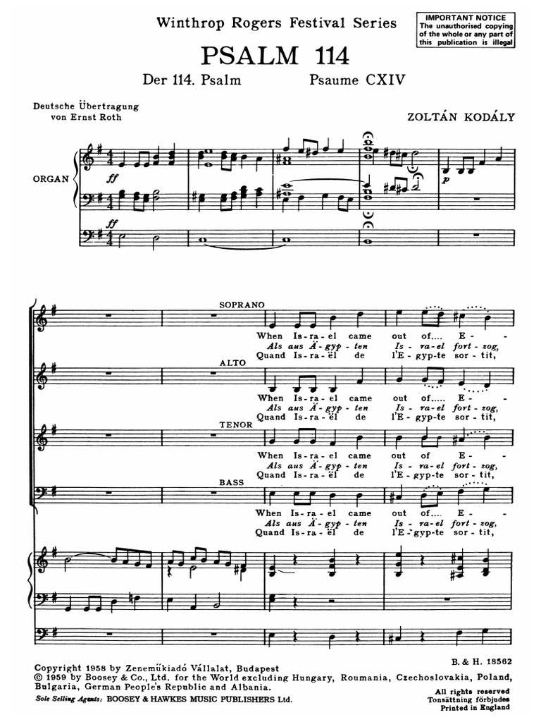 Kodaly Psalm 114 | PDF