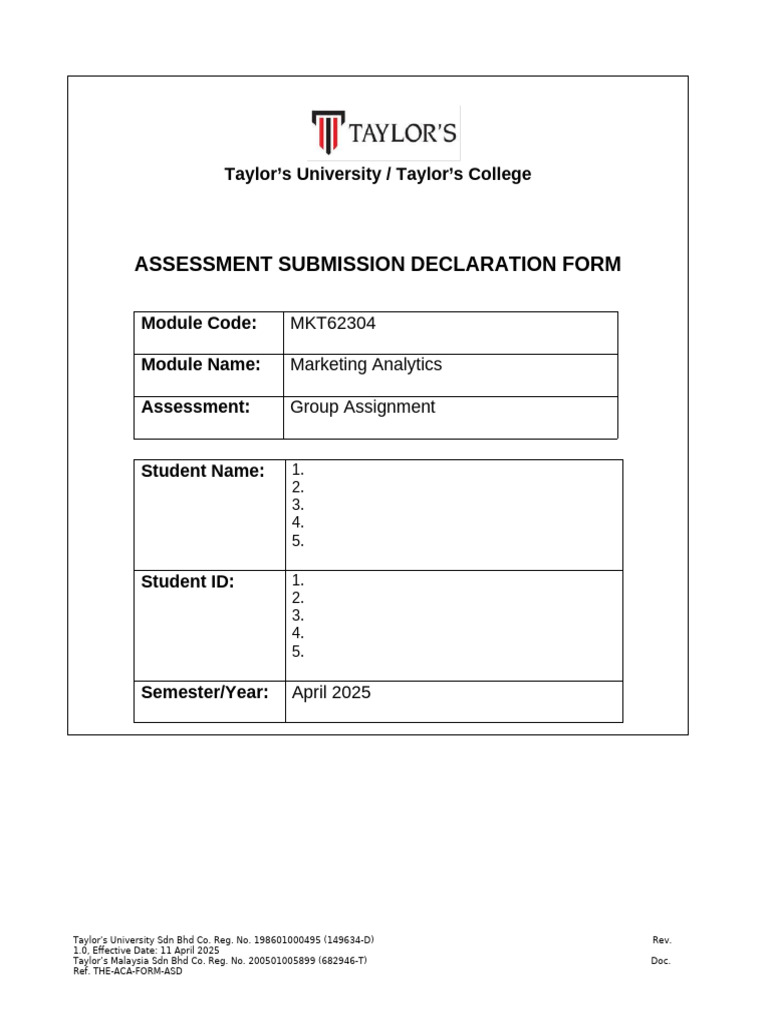 Assessment Submission Declaration Form Amended | PDF | Plagiarism | Academic Dishonesty