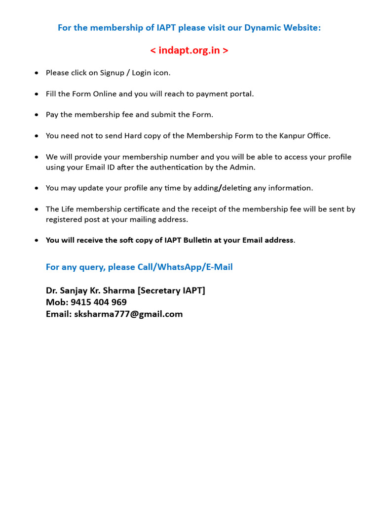 IAPT Online Membership | PDF