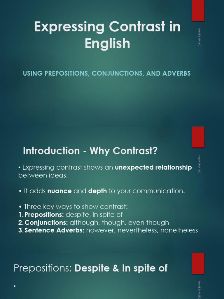 Unit 13 Expressing Contrast in English | PDF | Clause | Adverb