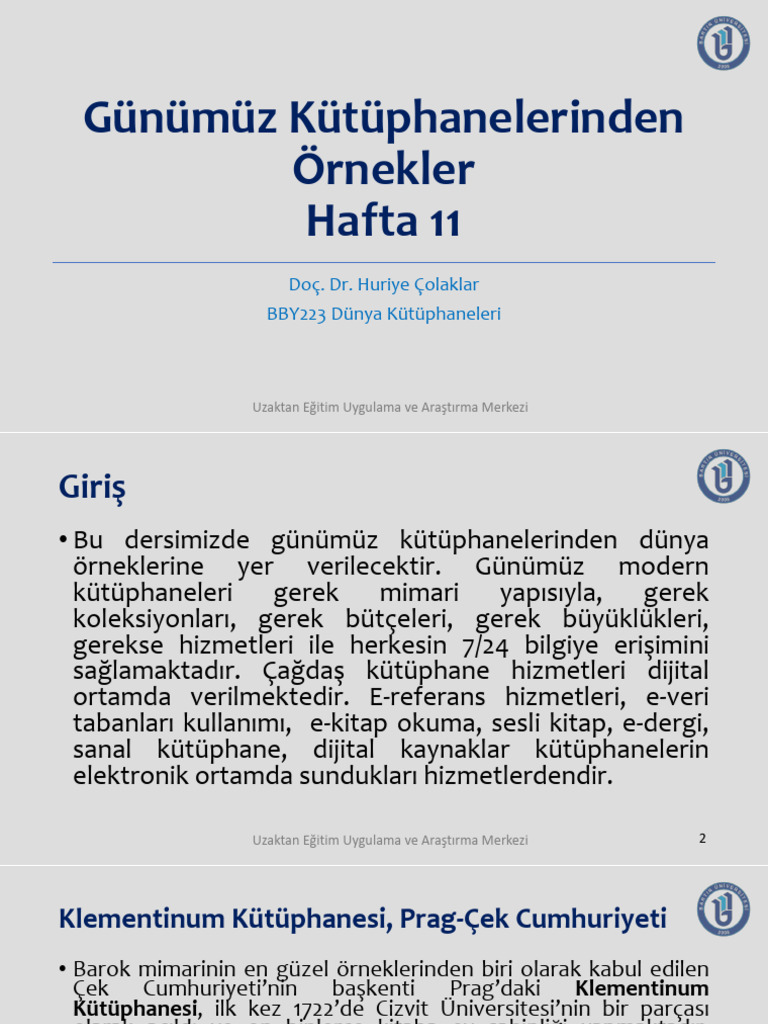 Gunumuz Kutuphanelerinden Ornekler | PDF