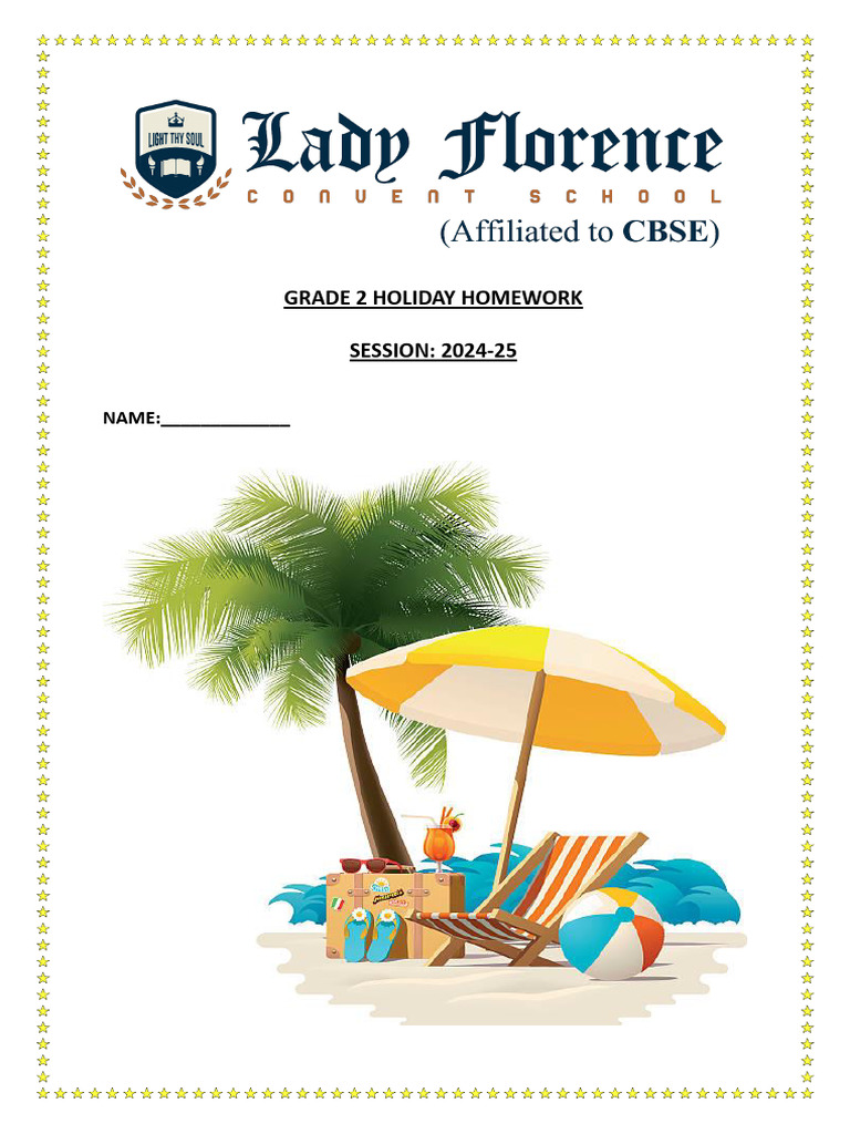 Class II Holiday Homework 2024 25 | PDF | Homework | Biscuit
