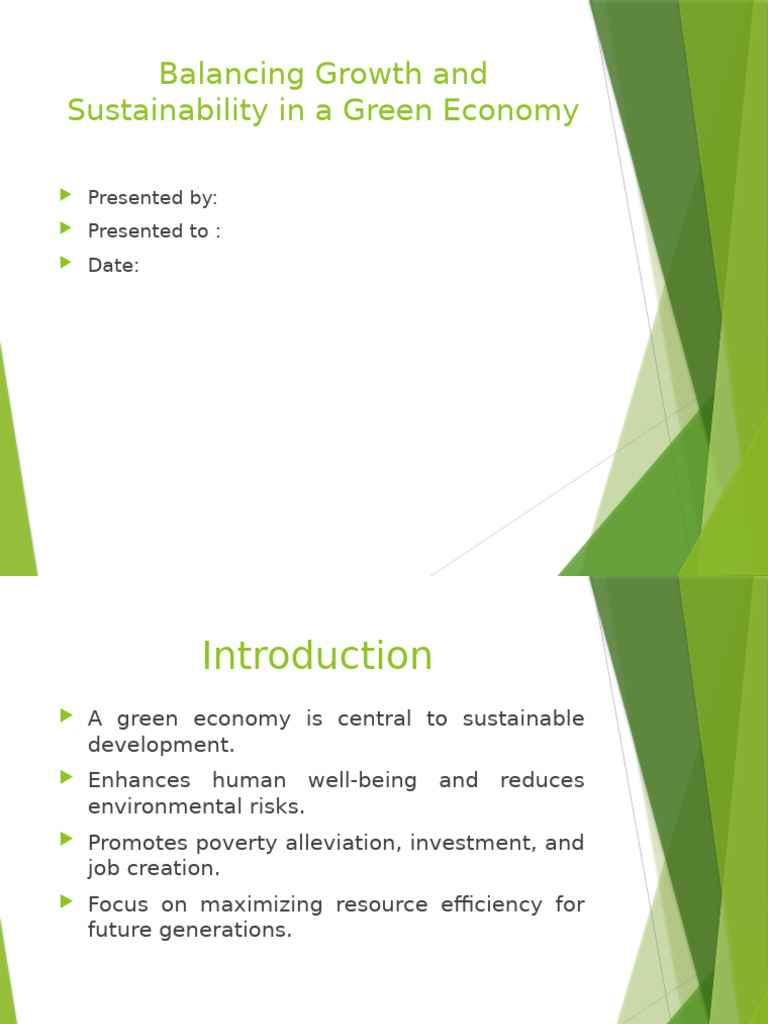 Green Economy: Balancing Growth & Sustainability | PDF | Sustainability ...