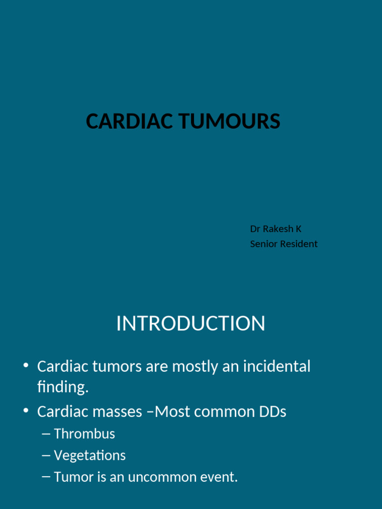 Cardiac Tumors by DR Rakesh K | PDF | Heart | Sarcoma
