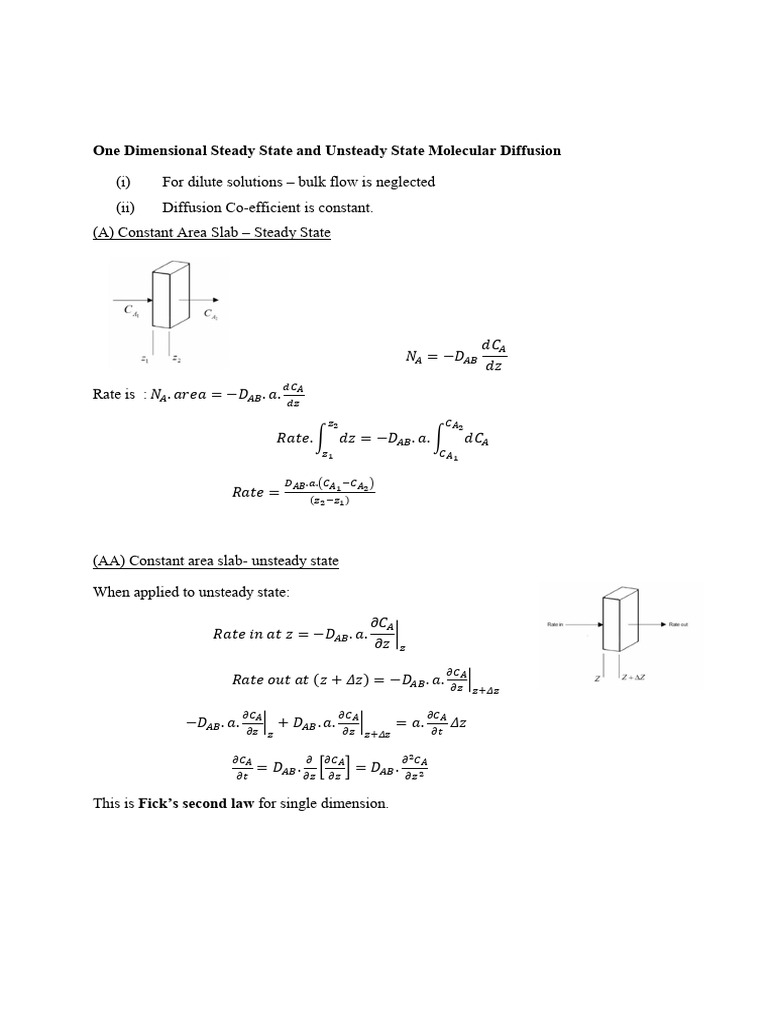 Steady and Unsteady State Molecular Diffusion | PDF | Sphere | Physical Phenomena