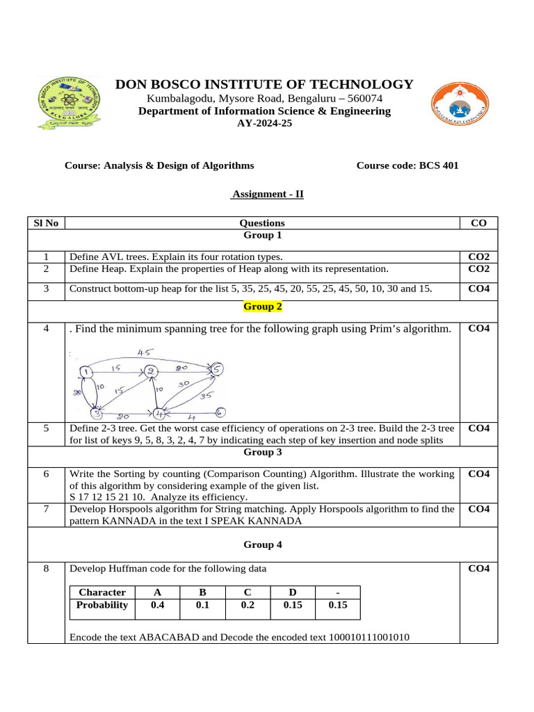 Bcs401 Assignment 2 | PDF