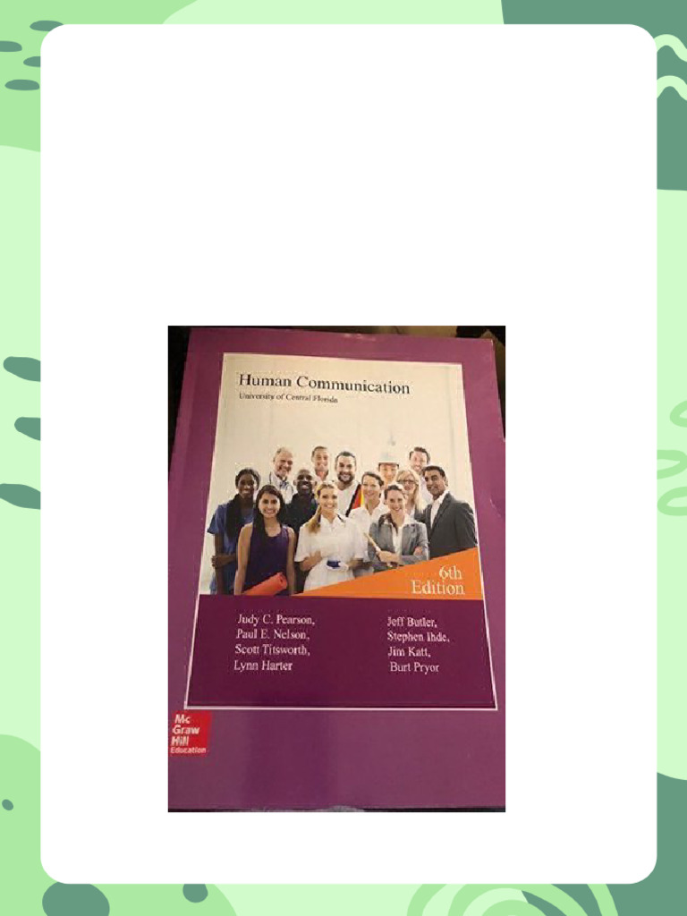Human Communication (6th University of Central Florida Edition) Pearson - Ebook PDF Download ...
