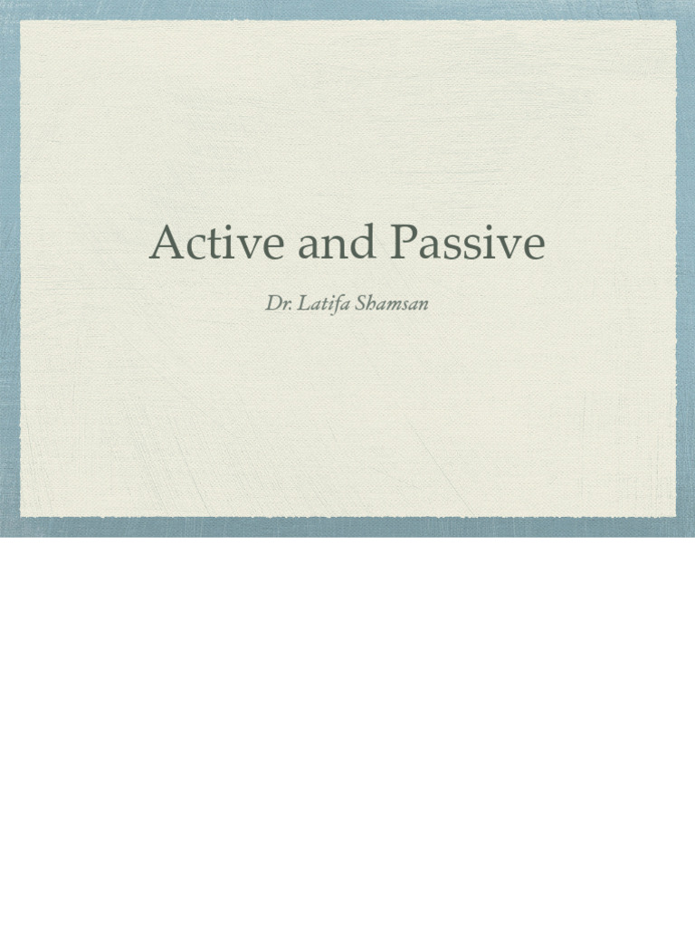 5-1 - Active and Passive | PDF | Verb | Subject (Grammar)