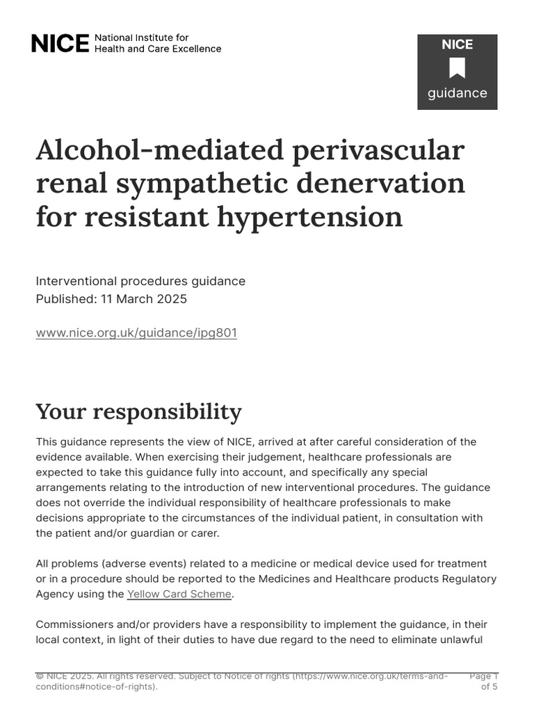Alcoholmediated Perivascular Renal Sympathetic Denervation For Resistant Hypertension PDF ...
